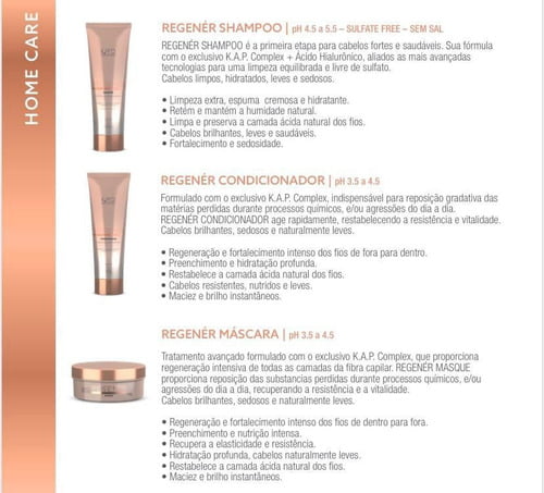 Kit K.Pro Regenér Home Care Trio - Shampoo + Condicionador + Máscara - Playshampoo